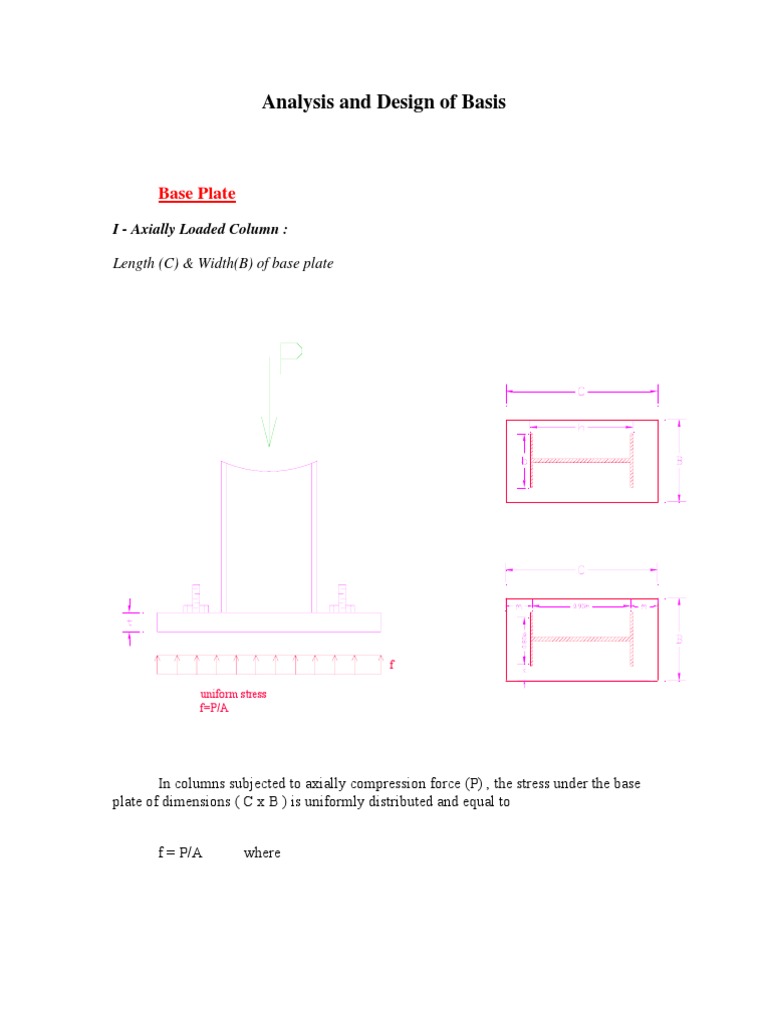 Analysis Basis Base Plate | Column | Stress (Mechanics)