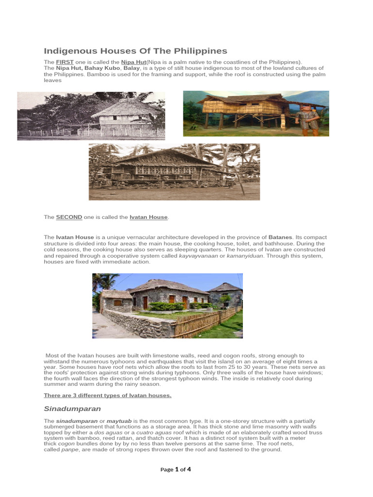 Indigenous Houses of The Philippines | PDF | Building Engineering
