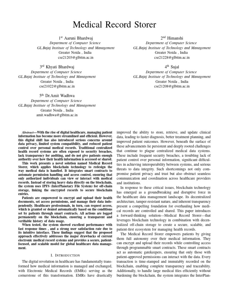 (Research Paper) GC-2024-009 | PDF | Electronic Health Record | Medical ...