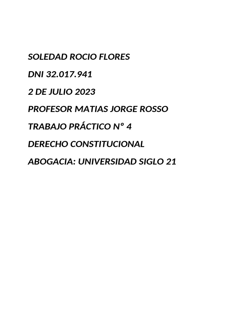 TRAB. 4 Constitucional Soledad Flores ENVIADO - 10118182 | PDF ...