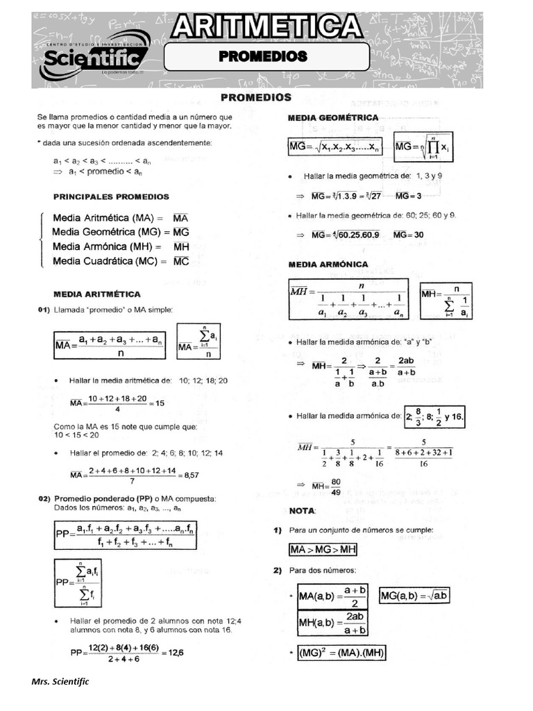 02 Promedios Aritmetica | PDF