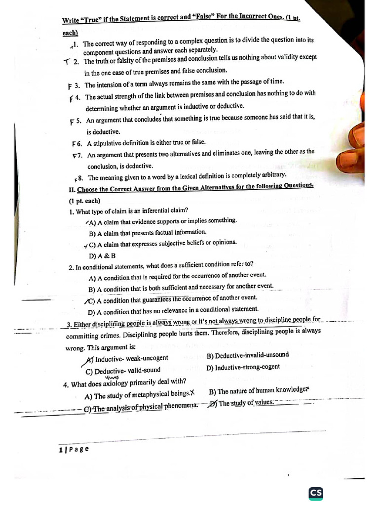 Logic 2016 Final Exam | PDF
