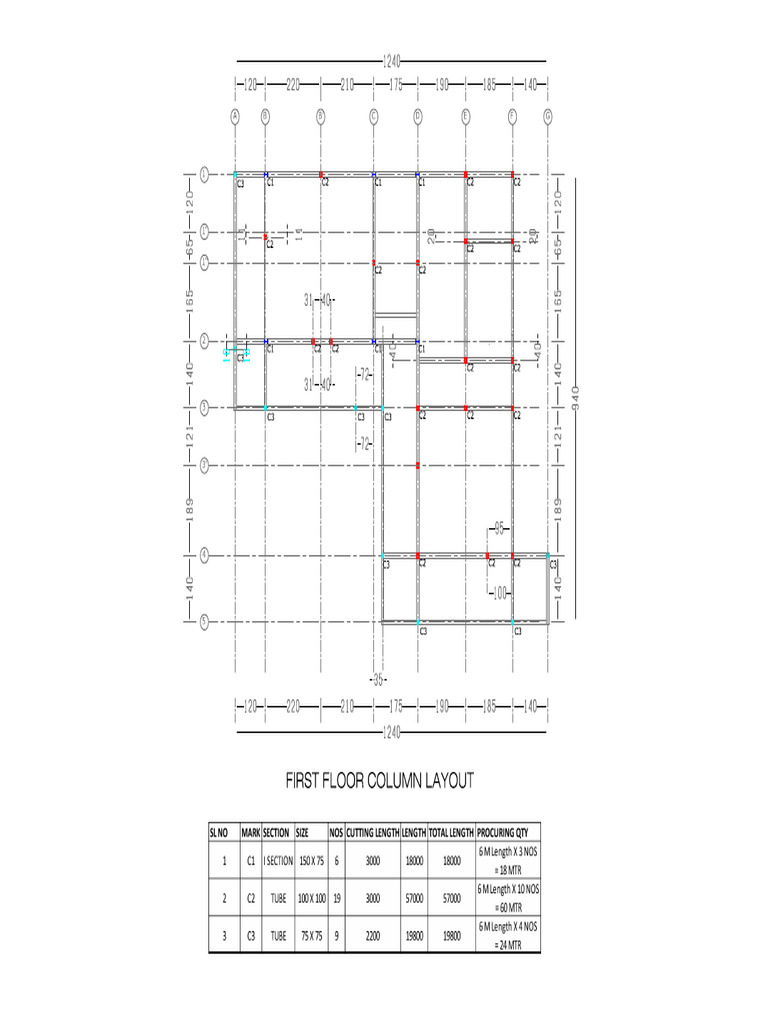 First Floor Column Layout | PDF