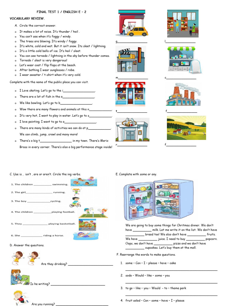 Final Test 1 - English - E2 2023 | PDF