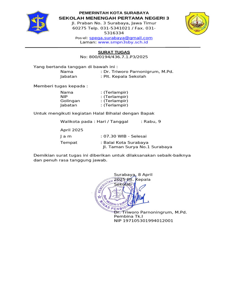 SPT HALBIL DENGAN BAPAK WALIKOTA | PDF