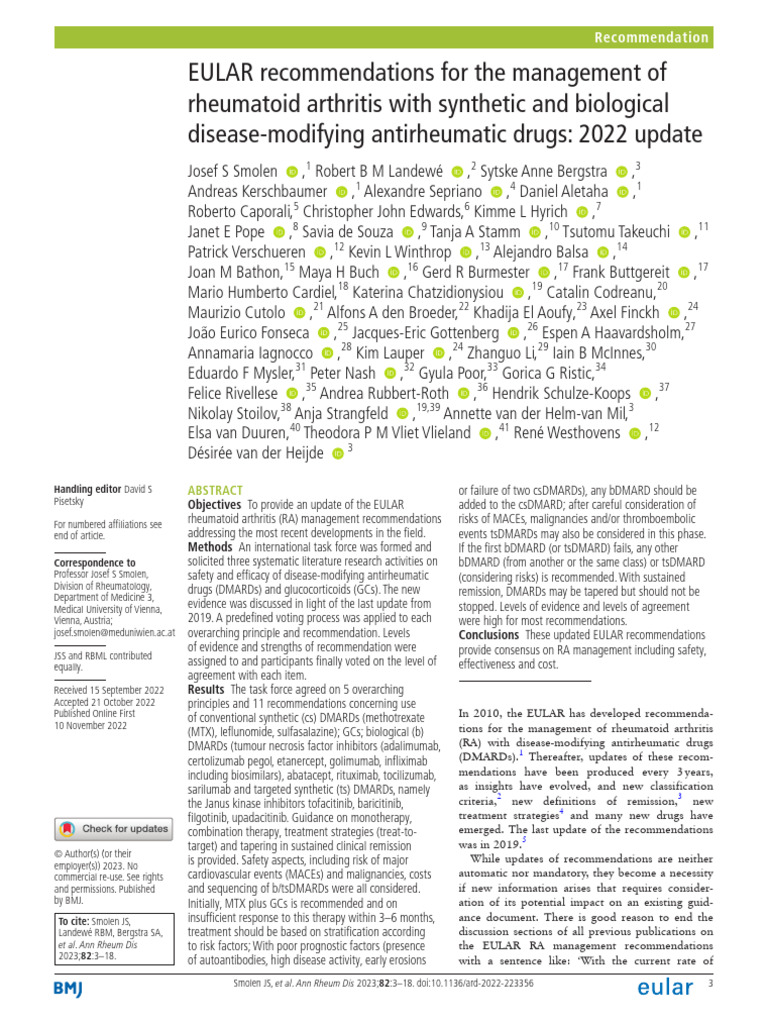 Eular 2022 | PDF | Medicine | Medical Specialties