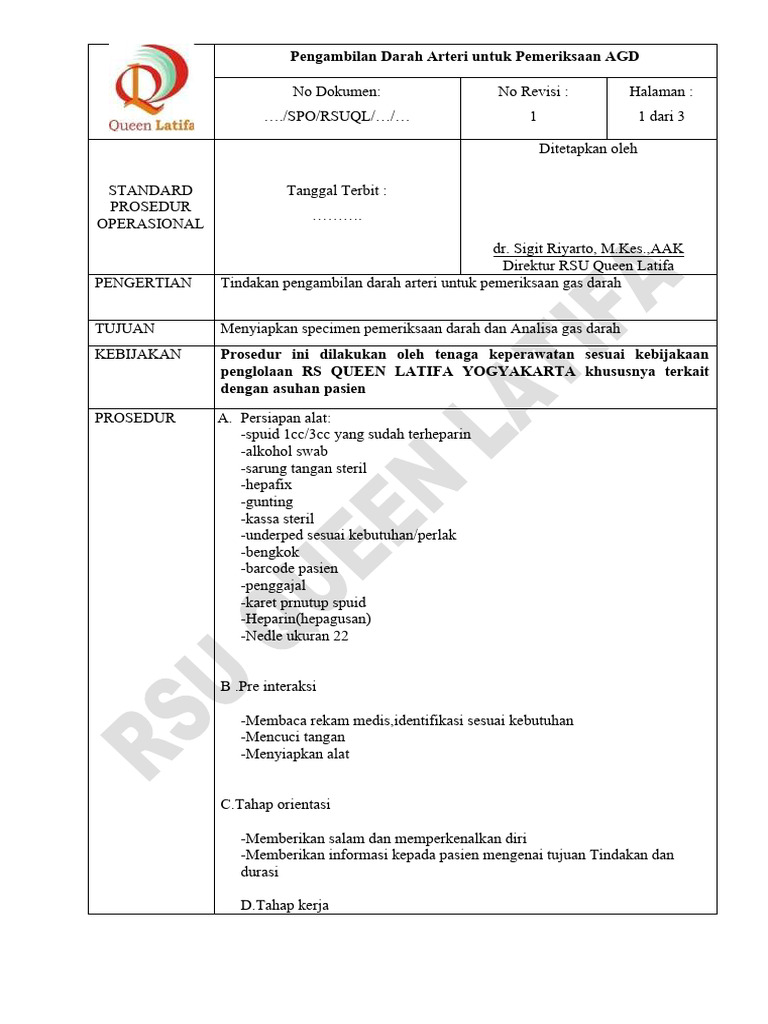 1 Spo Pengambilan Agd New 2025 | PDF
