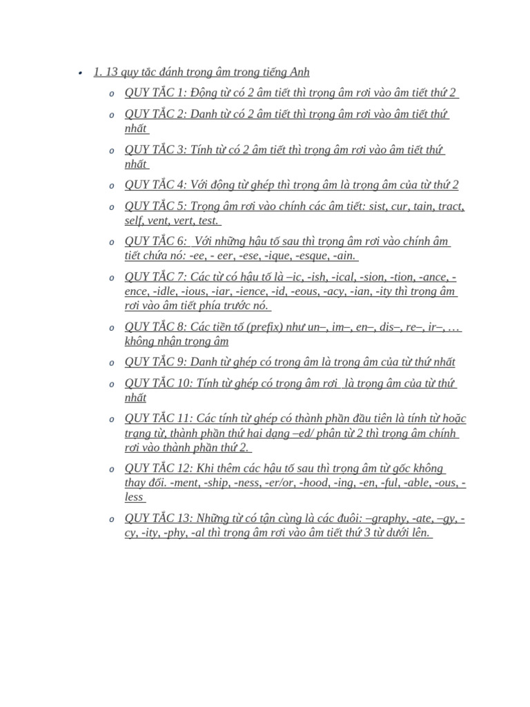 13 Quy Tac Danh Dau Trong Am | PDF