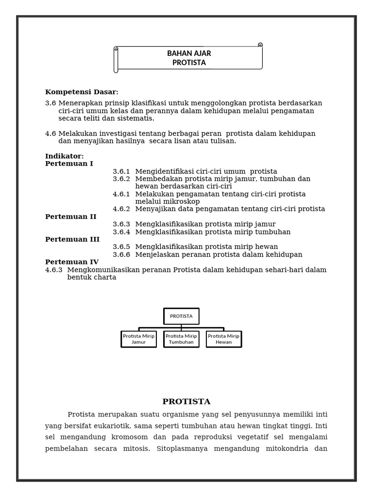Bahan Ajar Protista | PDF