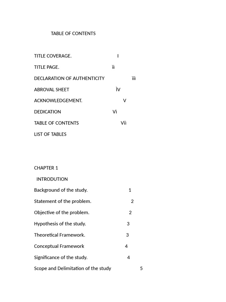 Table of Conten | PDF