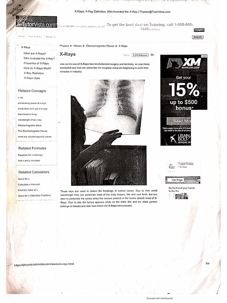 X-Ray & Bohr's Atomic Model | PDF