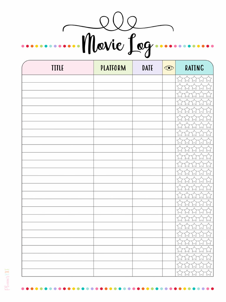 Movie Log A4 | PDF