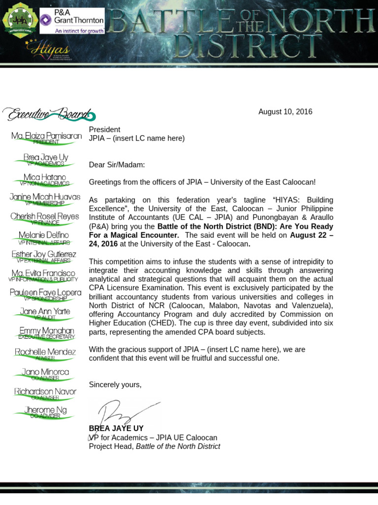 BND 2016 - Invitation Letter | PDF