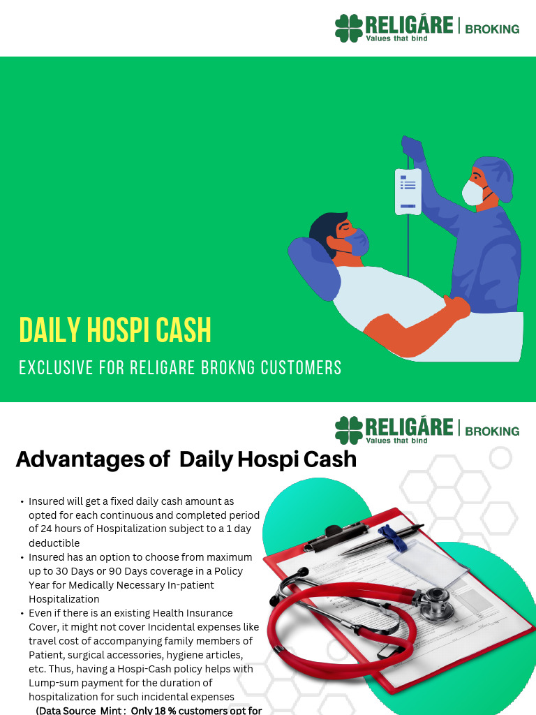 Daily Hospicash Insurance Overview | PDF | Deductible | Insurance