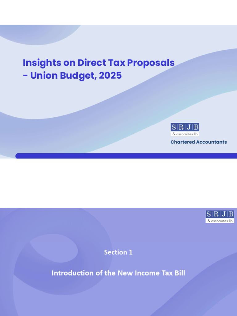 Direct Tax Proposals - Union Budget, 2025 | PDF | Taxes | Direct Tax