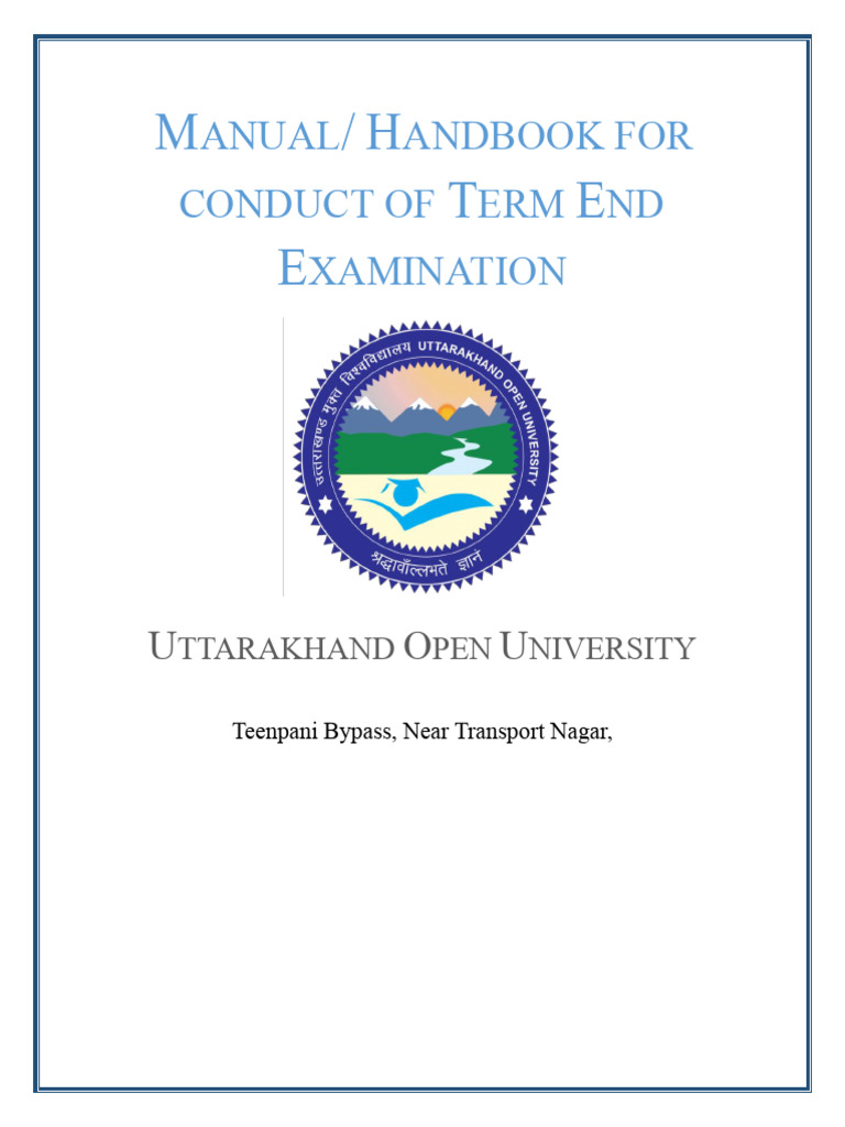 UOU Manual Handbook Term End Examination | PDF