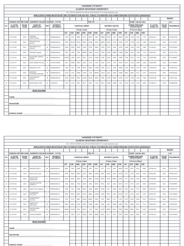 2025 - 2026 Pujab Acknowledgment Form U1723 | PDF