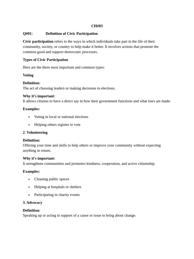 Understanding Civic Participation | PDF | Civic Engagement | Citizenship