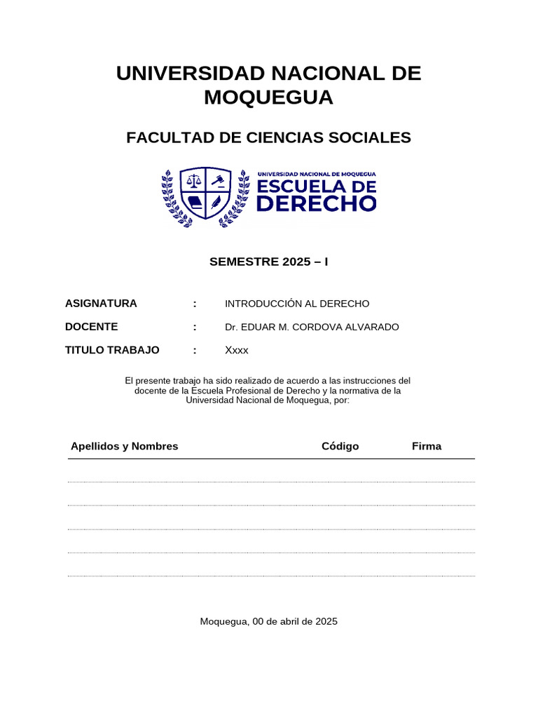 Propuesta de Carátula - Derecho | PDF