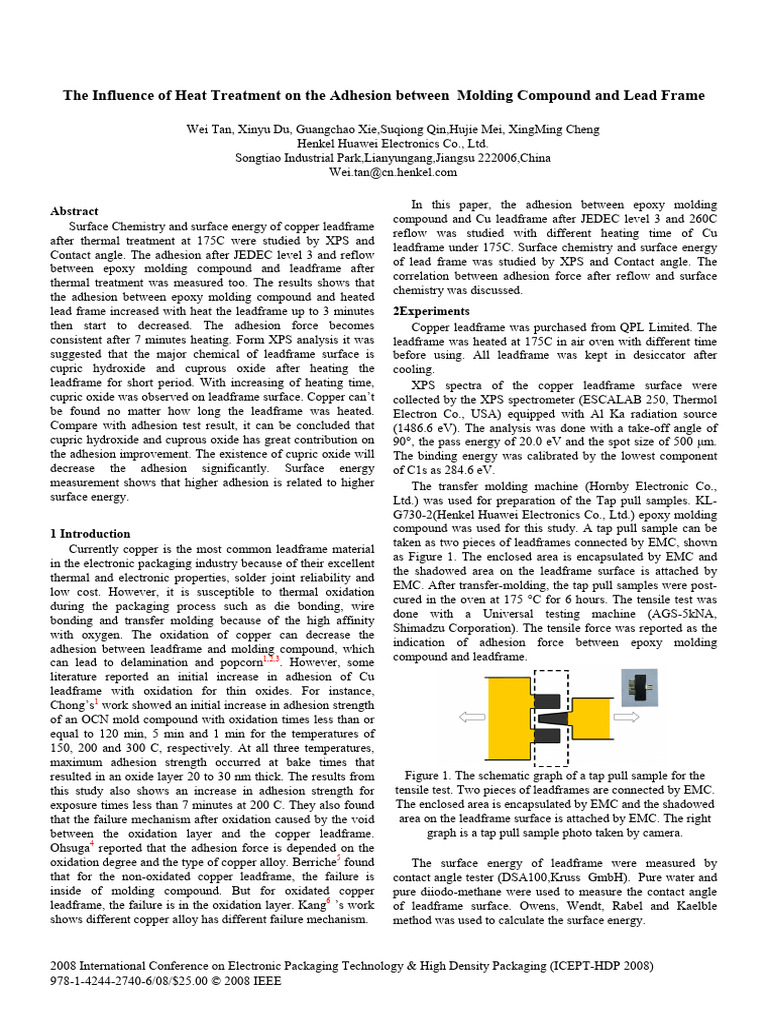 The Influence of Heat Treatment on the Adhesion Between Molding ...