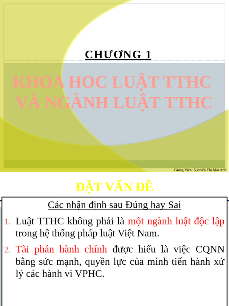 Chương 1 Khoa học luật TTHC và ngành luật TTHC | PDF