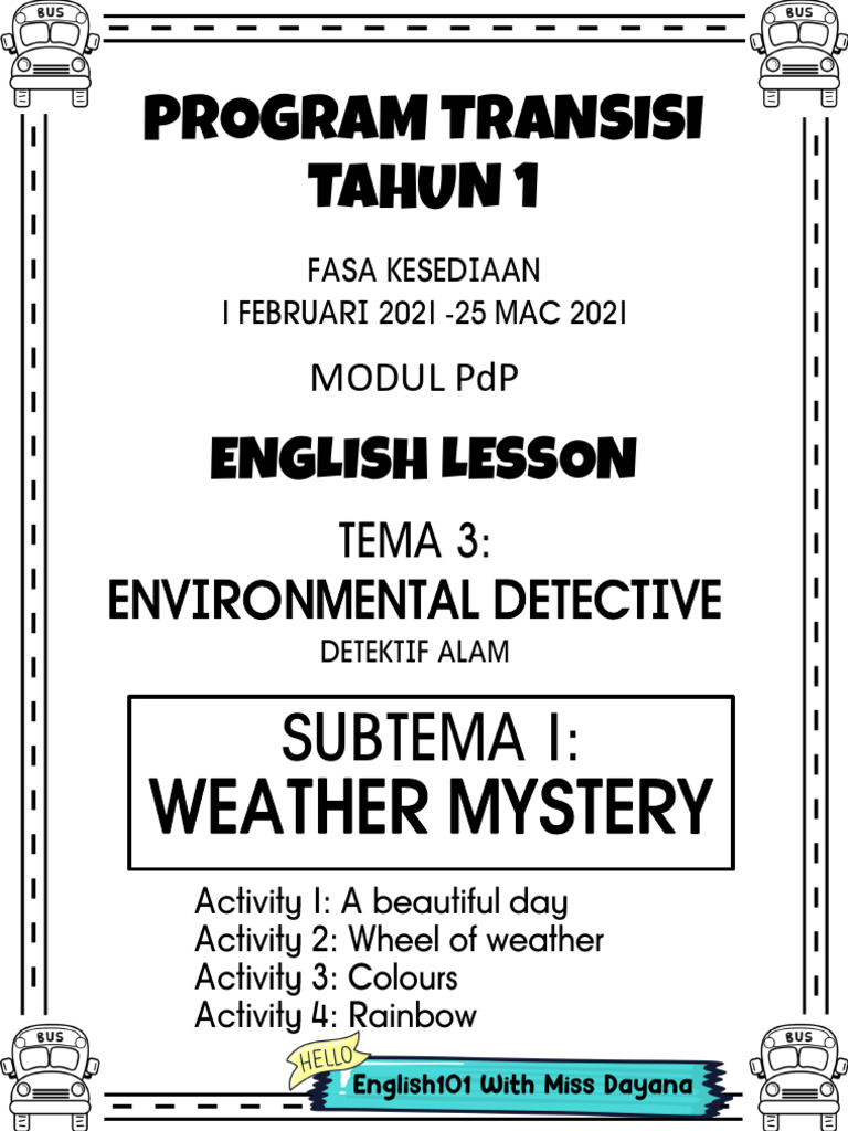 Tema 3 Subtema 1 Weather Mystery English Module Program Transisi Tahun 1 | PDF | Rainbow | Color