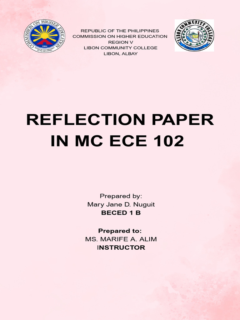 Reflection Paper in MC Ece 102: Prepared By: Mary Jane D. Nuguit | PDF