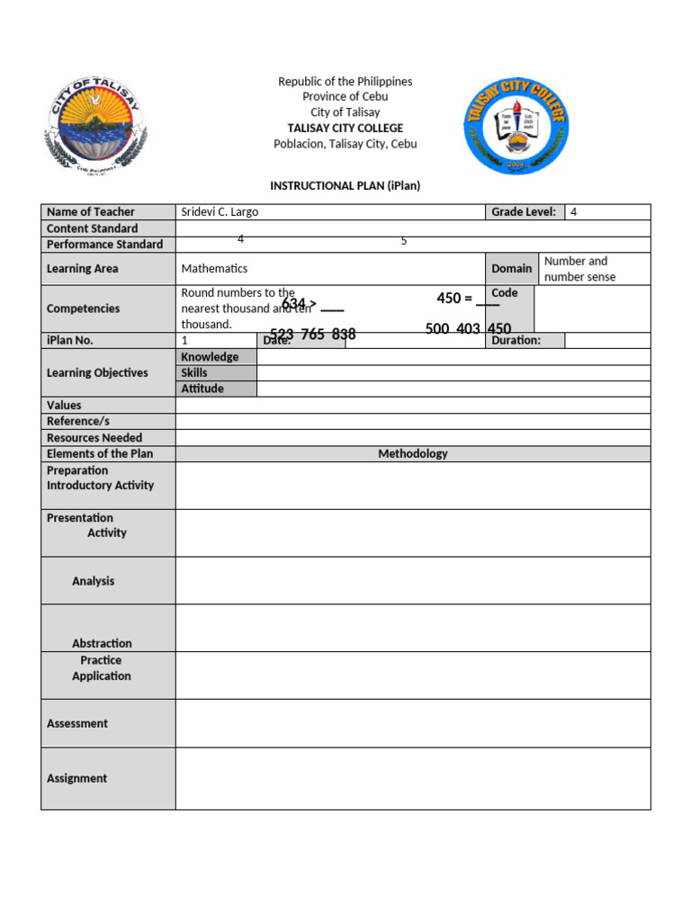 Iplan Format D | PDF