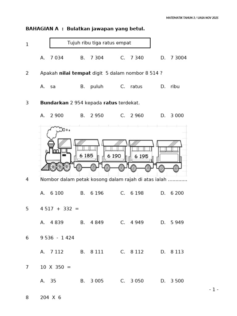 MT T3 Uasa Nov 2024 | PDF