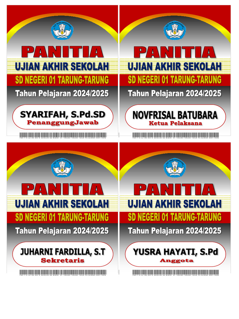 Kokarde Panitia & Pengawas UAS 2025 | PDF