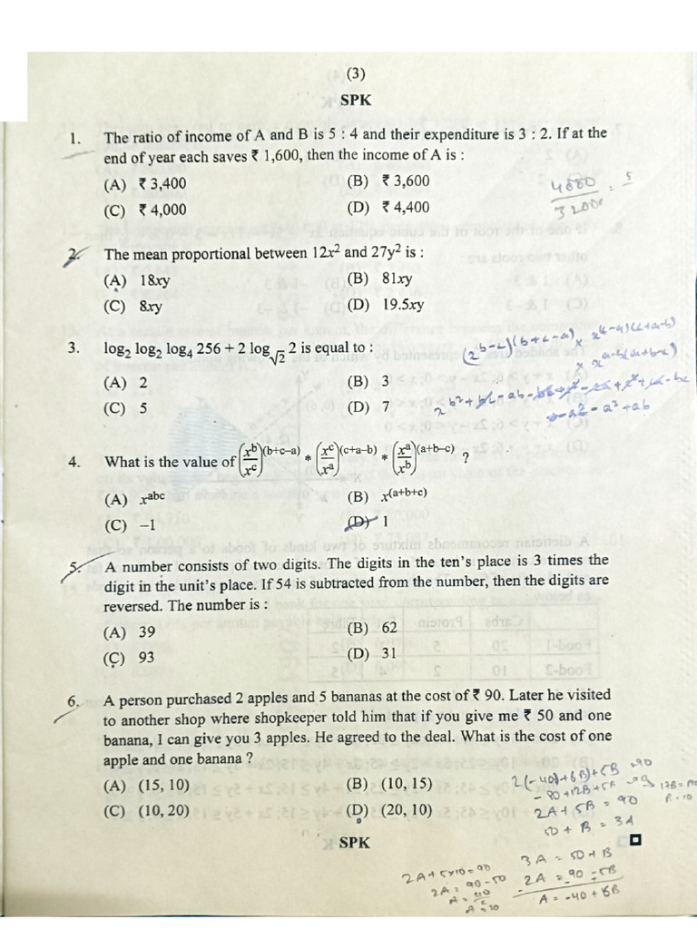 Sept 24 Maths Question Paper | PDF