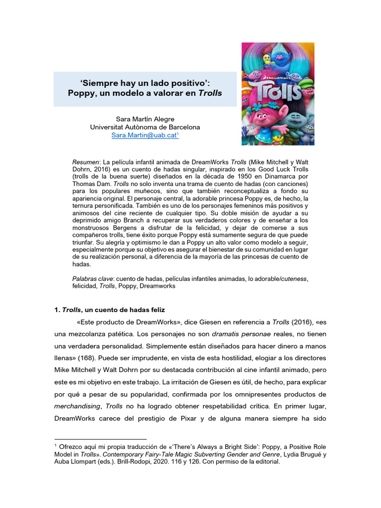 SMARTIN Poppy Trolls Modelo | PDF