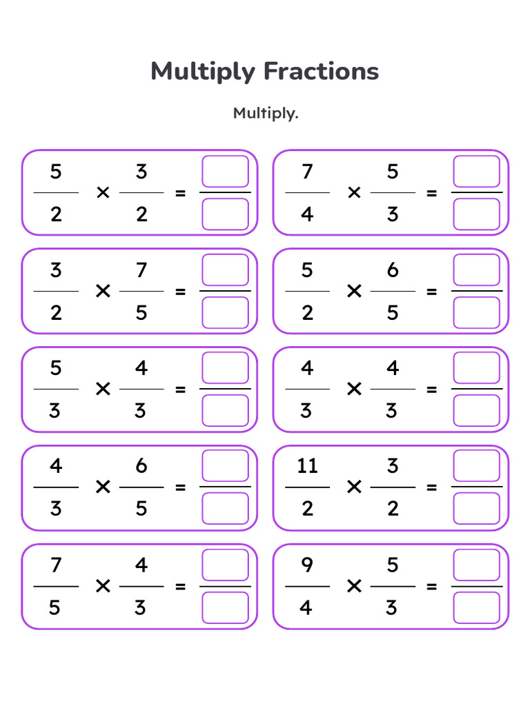 Multiply Improper Fractions | PDF