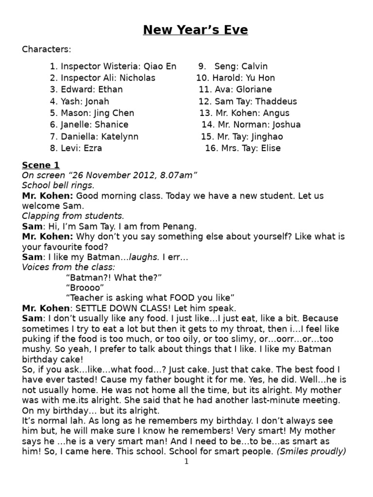 8W Script - New Year's Eve 2-3 | PDF