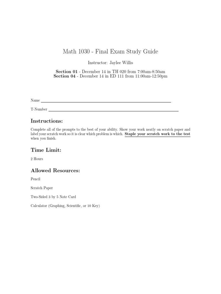 1030 Practice Final Exam Answer Key | PDF | Interest | Combinatorics