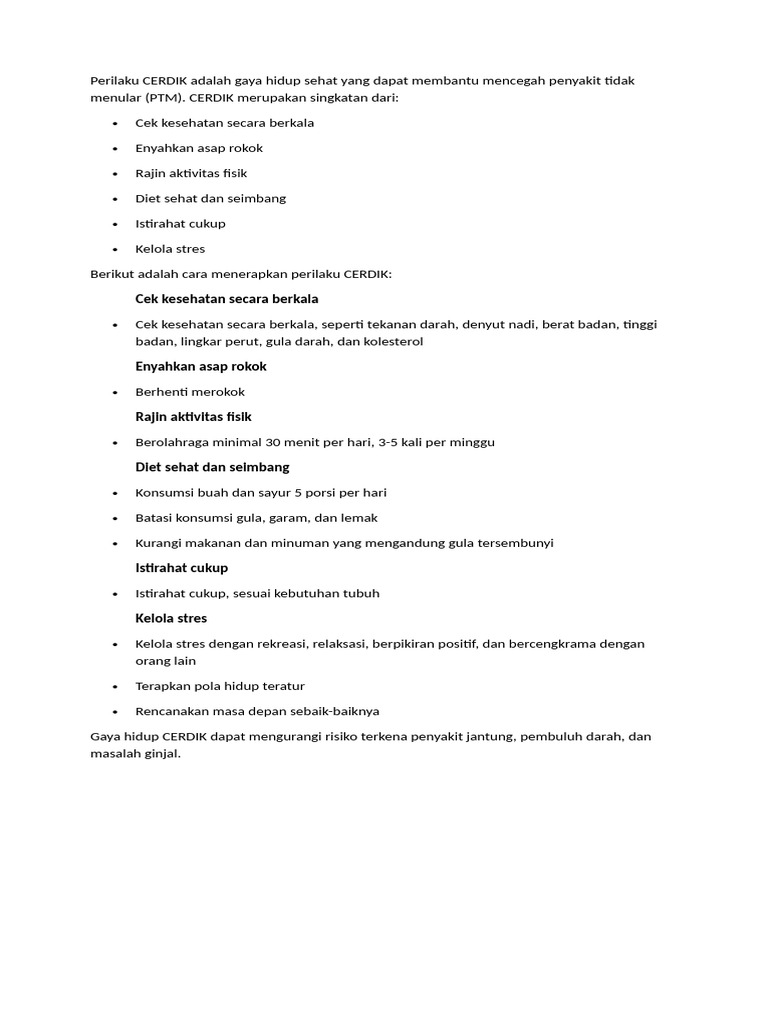 Penyuluhan CERDIK | PDF