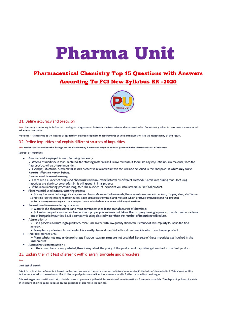 Pharma Chem Top 15 Imp Questions and Answers | PDF | Nonsteroidal Anti Inflammatory Drug ...