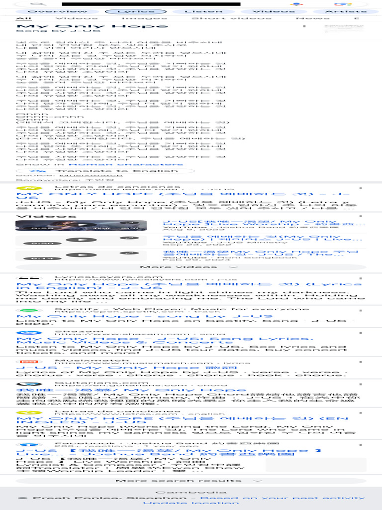 J-Us My Only Hope Lyrics - Google Search | PDF | Songs | Musicology