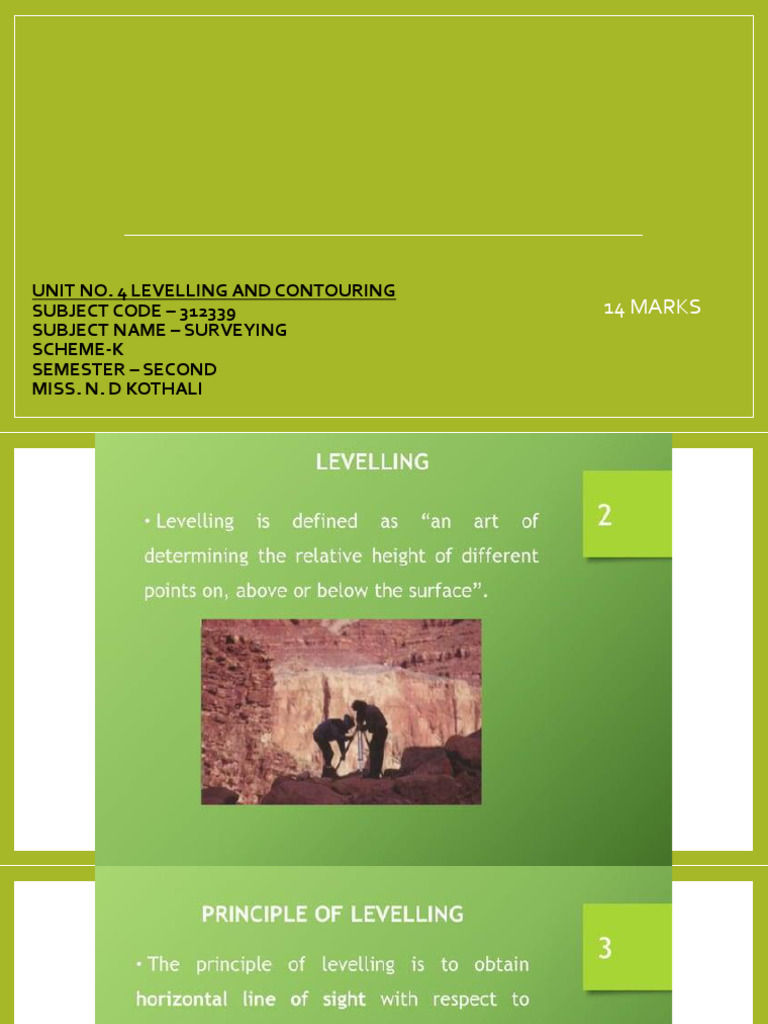 Unit - 4 - Levelling and Contouring | PDF