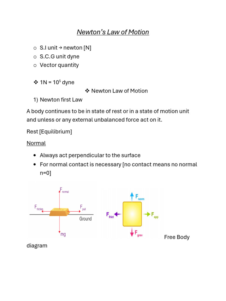 Newton's Law of Motion & Friction | PDF | Force | Tension (Physics)