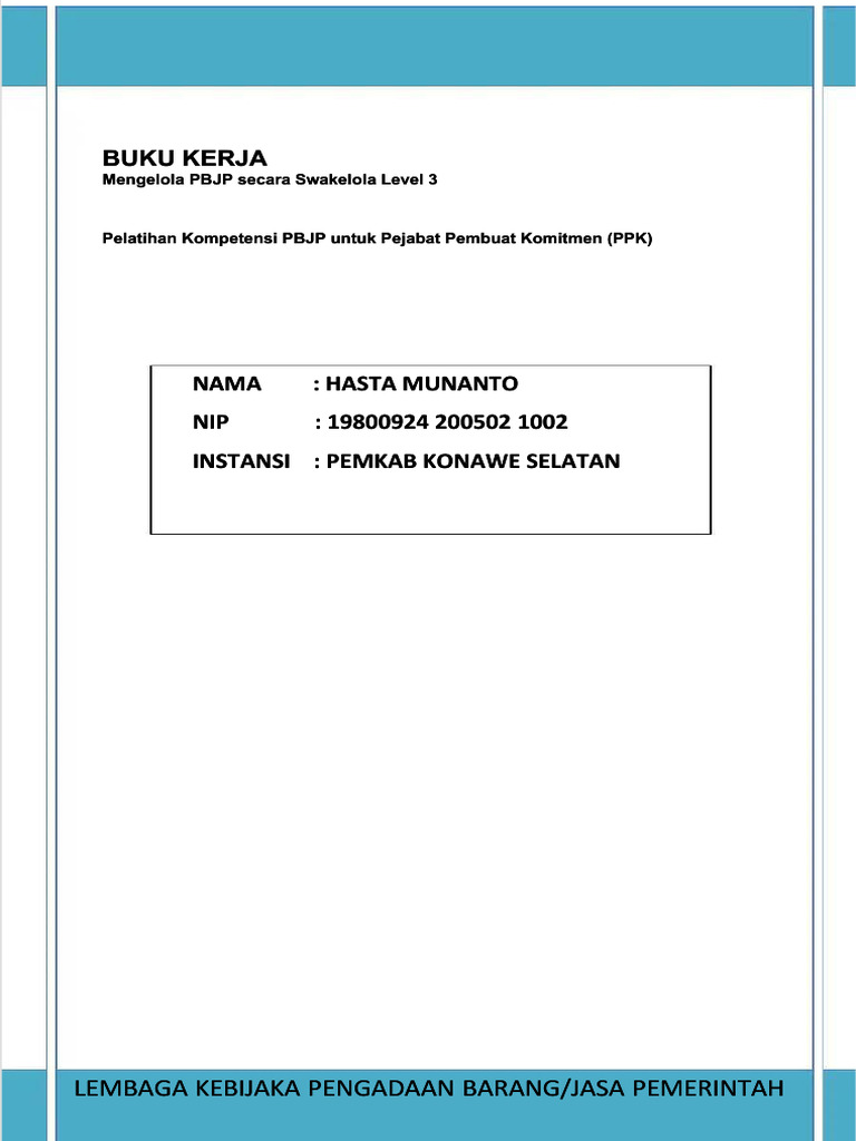 Pelatihan Swakelola PBJP untuk PPK | PDF