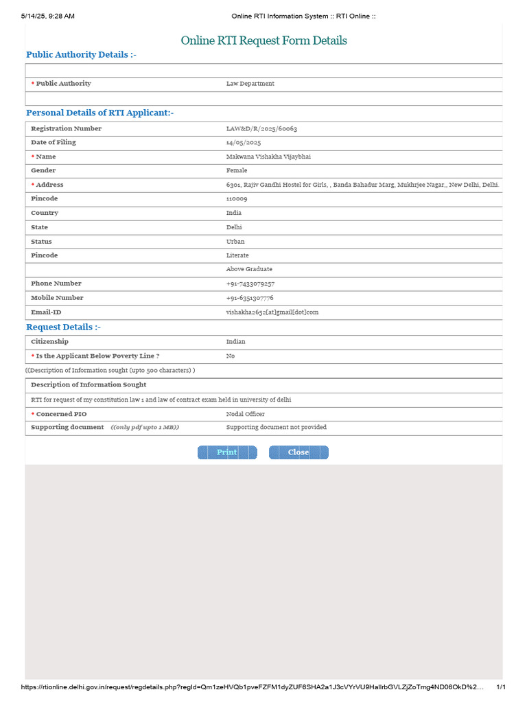 Online RTI Information System - RTI Online | PDF