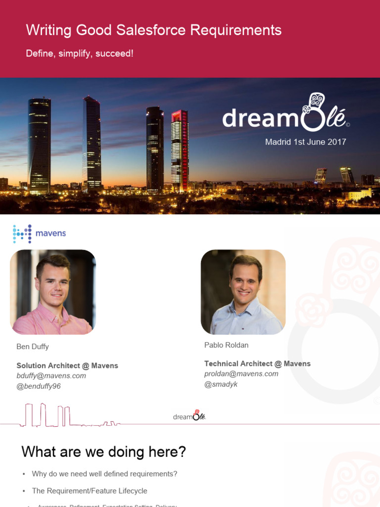 Writing Good Salesforce Requirements Ben Duffy Pablo Roldan | PDF