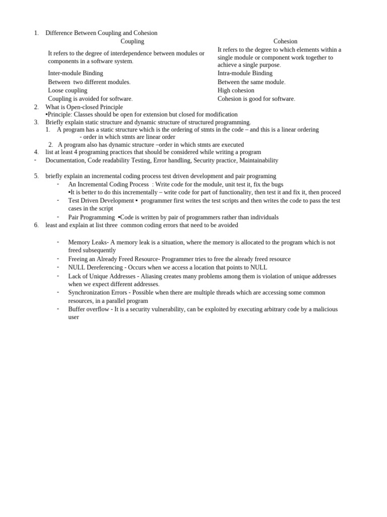 Difference Between Coupling and Cohesion | PDF | Computer Program ...