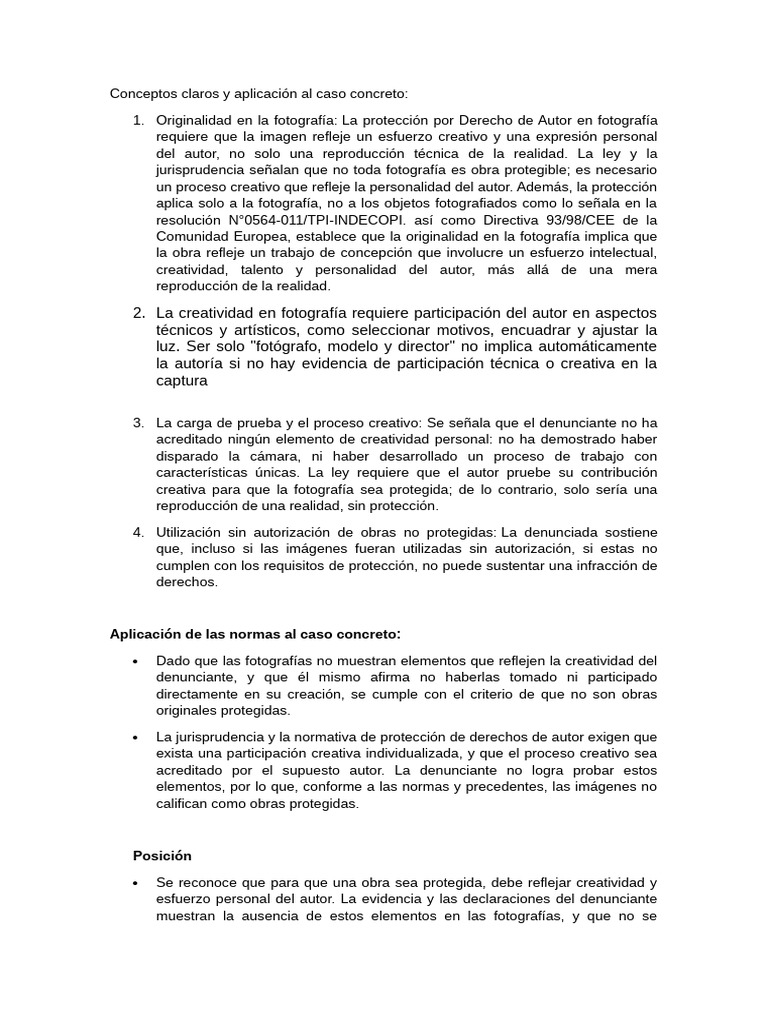 Conceptos claros y aplicación al caso concreto | PDF | Creatividad ...