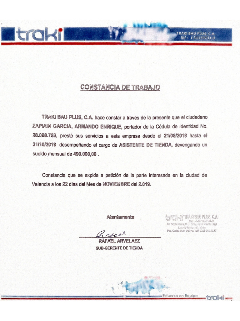 Work Confirmation | PDF