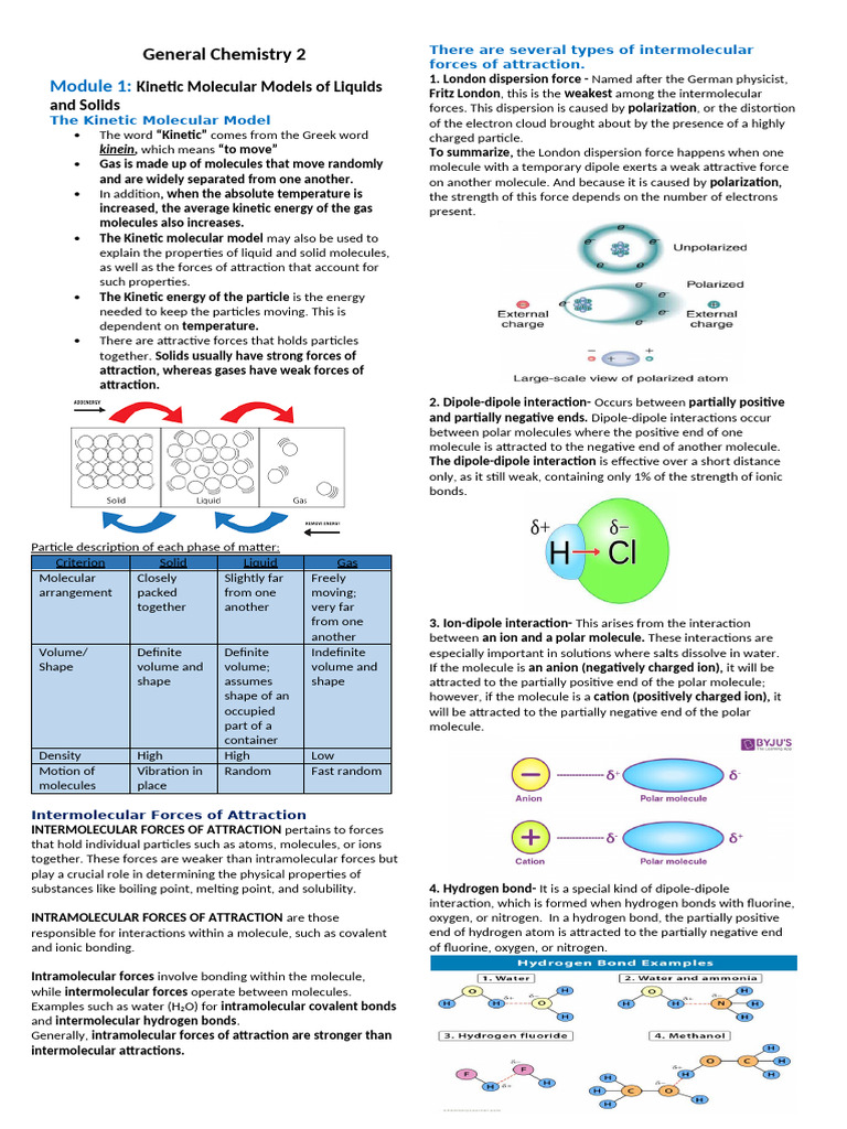 General Chemistry 2 Modules | PDF | Intermolecular Force | Reaction Rate