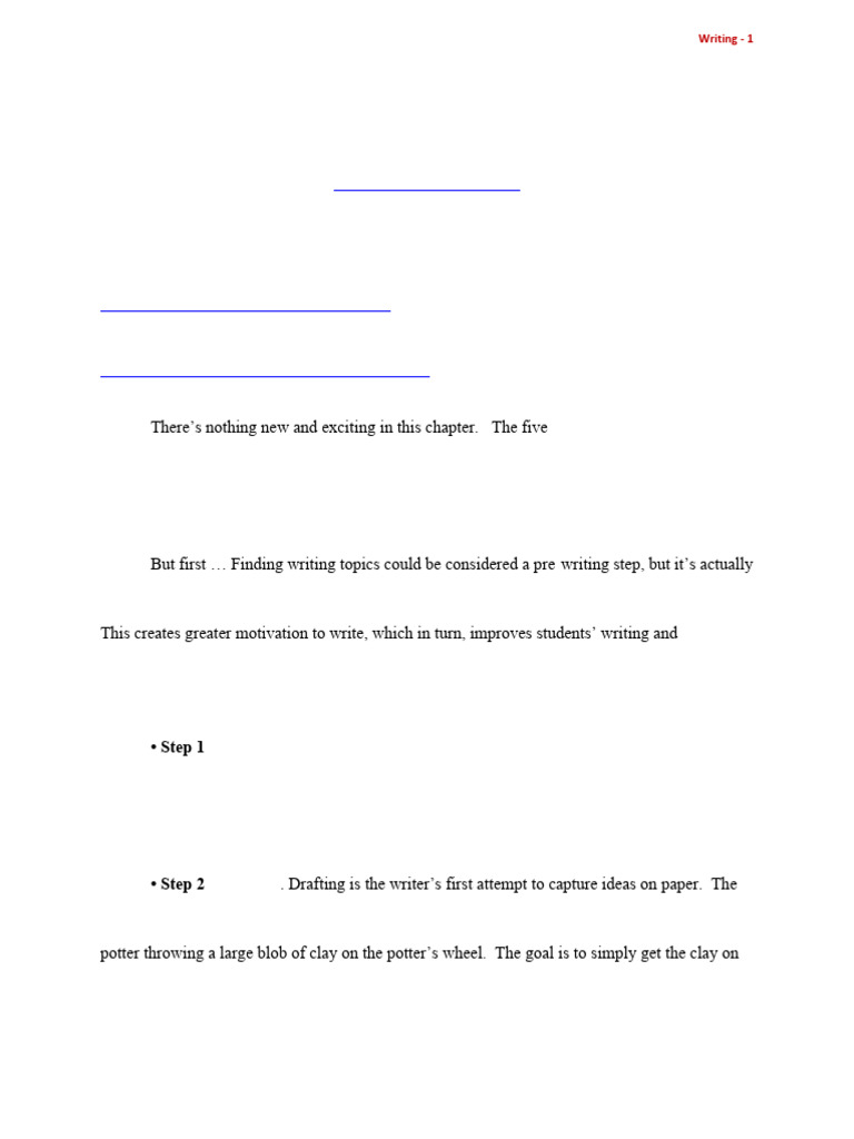 Five-Step Writing Process Explained | PDF | Inquiry | Cognition