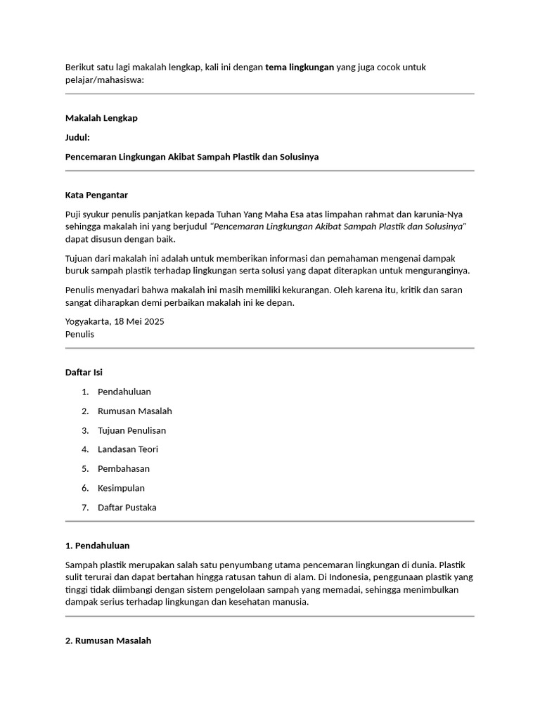 Berikut Satu Lagi Makalah Lengkap | PDF