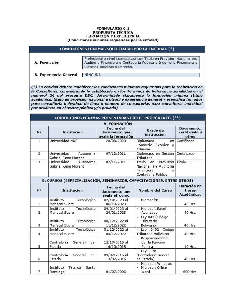 Formulario C 1 | PDF | Contador | Microsoft